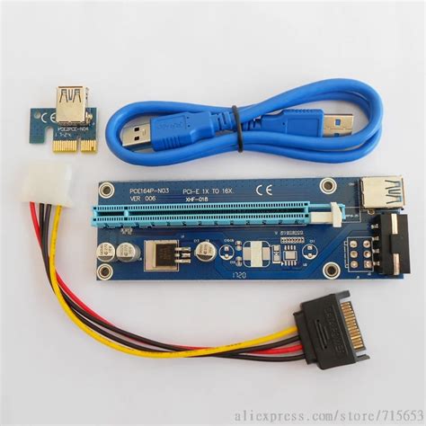 PCI Express X To X Riser Card Adapter PCI E Extender Pin Sata To Pin IDE Molex Power