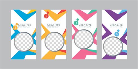 5 소셜 네트워크 스토리 디자인 수직 배너 또는 전단지 템플릿을 슬라이드합니다 소셜 미디어에 대한 미니멀 한 이야기의 집합 0명에 대한 스톡 벡터 아트 및 기타 이미지