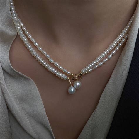 Baroque Pearl Drop Necklace Pearl Necklace Designs Pearl Jewelry