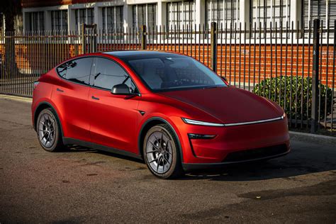 2026 Satin Red Tesla Model Y Juniper On 20 Inch Up Forged Up Rw Road