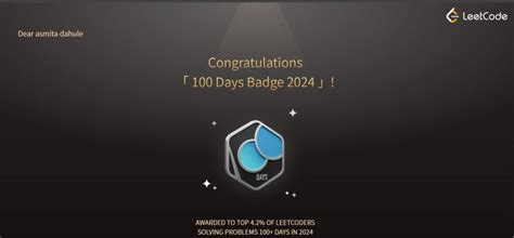 🎉 100 Days Of Leetcode Milestone Unlocked 🎉 After 100 Days Of