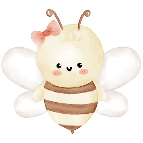 Cute Bee Watercolor Illustration 14177726 Png