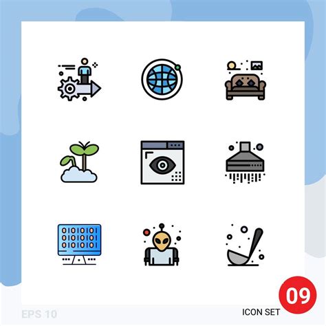 User Interface Pack Of 9 Basic Filledline Flat Colors Of Coding