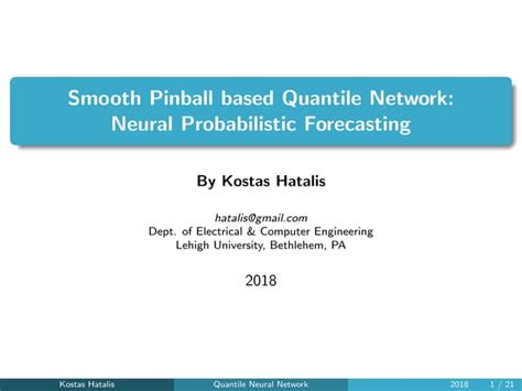 Smooth Pinball Based Quantile Neural Network Pdf