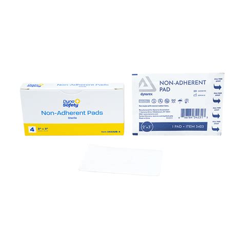 Dynarex Non Adherent Pads Sterile 4unit 2 X 3 4eabx 100bxsc