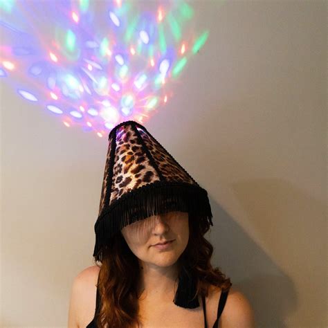 Leopard Print Led Lampshade Hat Funny Costume Hat With Sound