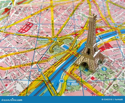 Eiffel Tower On Paris Map Stock Photo Image Of French 5342318