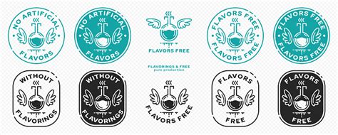 제품 포장을 위한 개념 라벨링 인공 향료없음 날개와 향기 라인이 있는 화학 플라스크는 성분으로부터 자유의 상징입니다 벡터 요소입니다 0에 대한 스톡 벡터 아트 및 기타