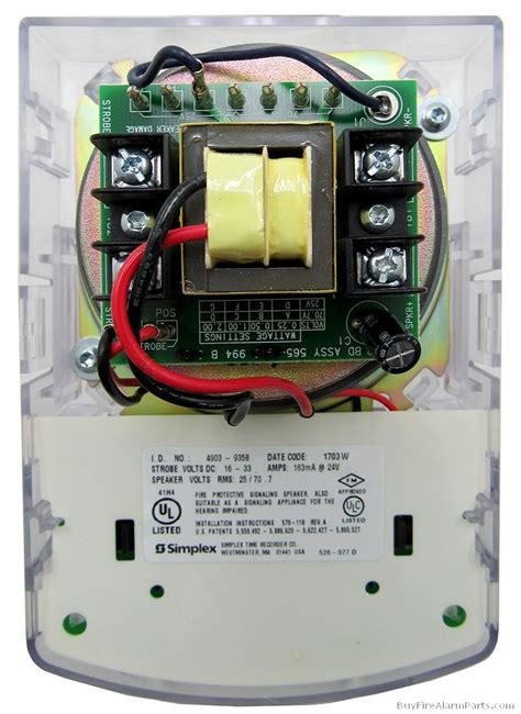 Simplex 4903 9358 Wall Mount Speaker Strobe