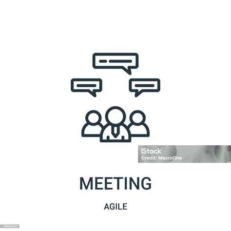 Meeting Icon Vector From Agile Collection Thin Line Meeting Outline