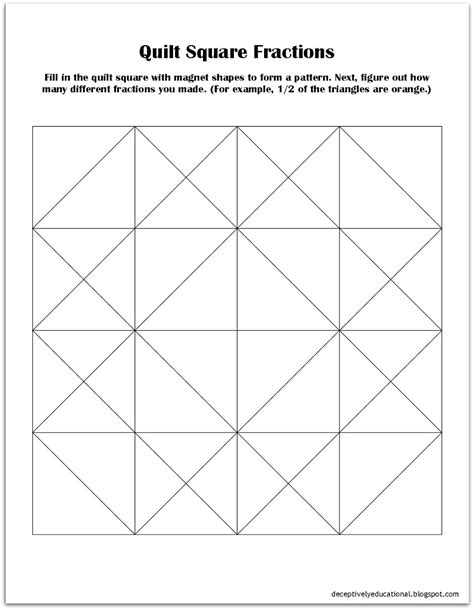 Relentlessly Fun Deceptively Educational Quilt Square Fractions