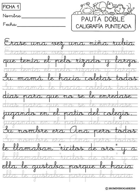 Fichas 1 2 Y 3 De Caligrafía Punteada En Pauta Doble Para Practicar La Escritura Las Tres