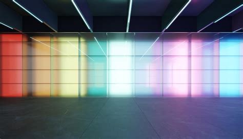 Premium Photo 3d Beautiful Translucent Colorful Glass Wall Interior