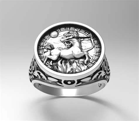 Sagittarius Zodiac Ring 925 Sterling Silver A Detailed And Stylish