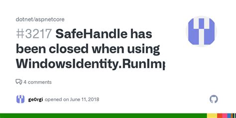 Safehandle Has Been Closed When Using Windowsidentityrunimpersonated
