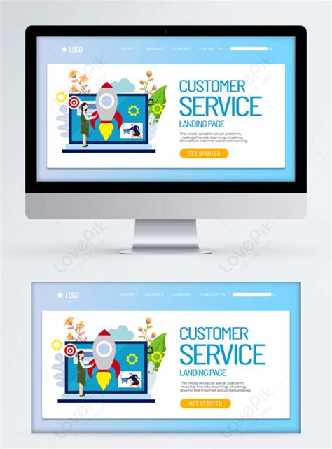 만화 캐릭터 컴퓨터 고객 마케팅 서비스 방문 페이지 Ui 디자인 이미지 사진 465495334 무료 다운로드