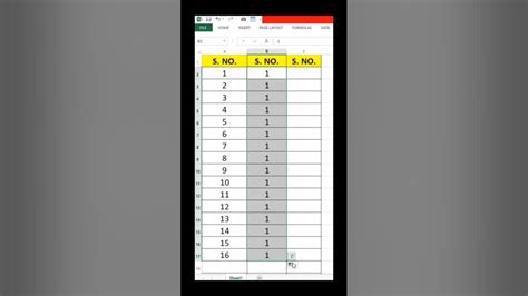 Series Serial Number Trick And Tips In Excel 🔥computer Shortcut Key
