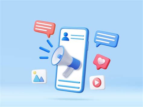 3d 메가폰 스피커 또는 라우드 스피커 불호른 프리미엄 벡터