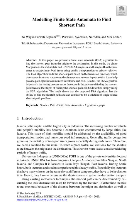 Pdf Modelling Finite State Automata To Find Shortest Path
