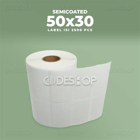 Jual Label Barcode 50 X 30 Kertas Label Semicoated 50x30 Mm 2 Line Isi 2500 Pcs Shopee Indonesia