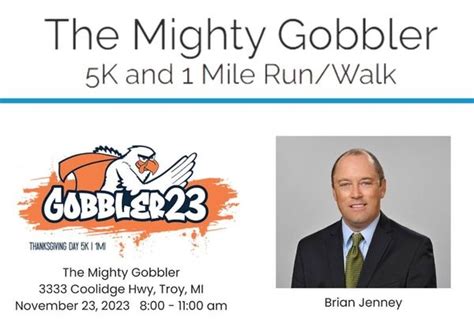 Brian Jenney Sponsors The 2023 Mighty Gobbler 5k And 1 Mile Run Walk Kemp Klein