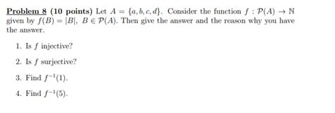 Solved Problem Points Let A A B C D Consider The Chegg Com