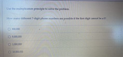 Solved Use The Multiplication Principle To Solve The Problem How Many