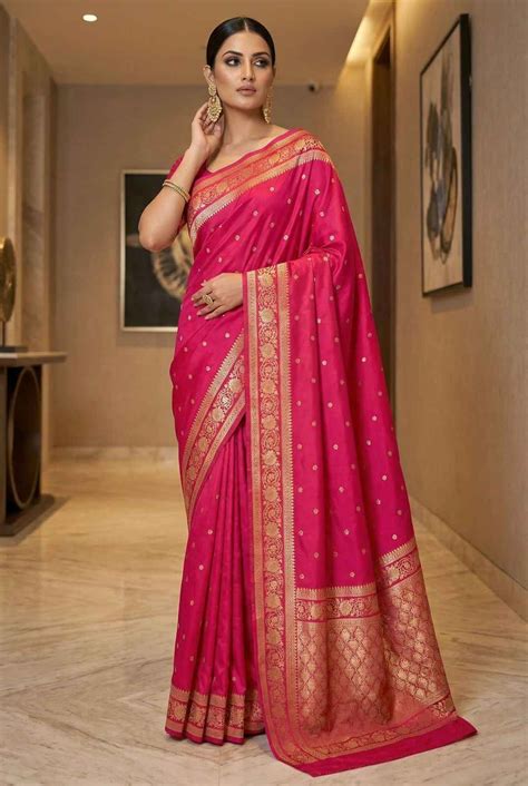 Soft And Pure Banarasi Silk Self Zari Weaving Saree Wholesale Price At