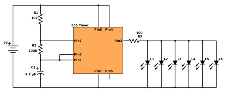 Flashing Led Circuit 555 Timer