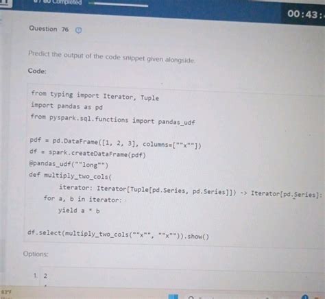 00 43 Question 76 Predict The Output Of The StudyX