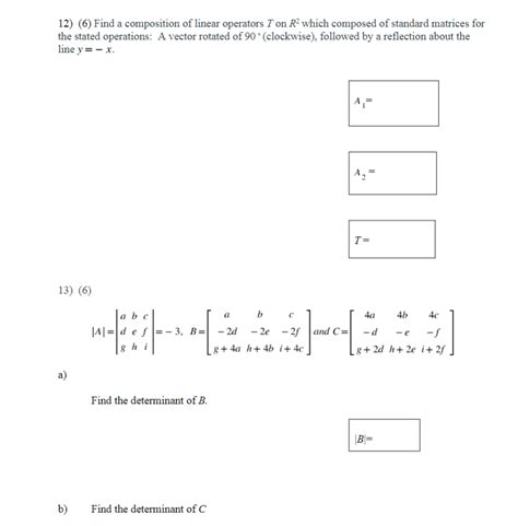 solved 12 6 find a composition of linear operators t on
