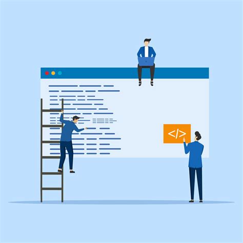 Development Process Concept People Characters Work Together And Develop New Software