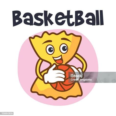 농구 펜 이탈리아어 파스타 만화 캐릭터입니다 벡터 일러스트레이션 농구 팀 스포츠에 대한 스톡 벡터 아트 및 기타 이미지 농구