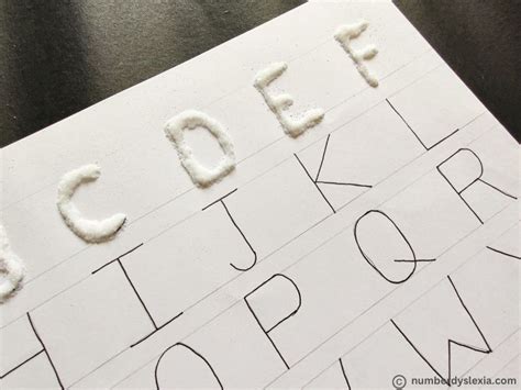 Diy Raised Salt Alphabet Craft Number Dyslexia