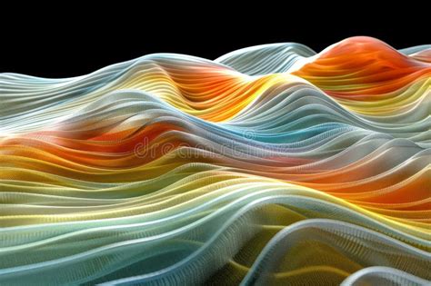 Colorful Abstract Waves Of Layered Translucent Fabric In Motion Stock Illustration
