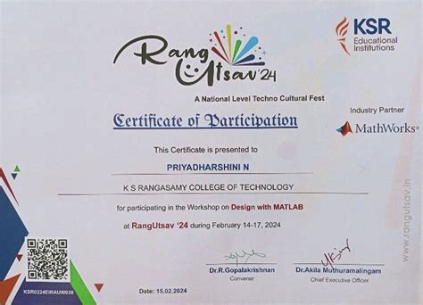 Priyadharshini N On Linkedin Matlab Design Rangustav24 Learningexperience
