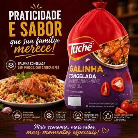 Galinha Sem Miúdos Com Cabeça E Pés Congelado Tuchê Kg