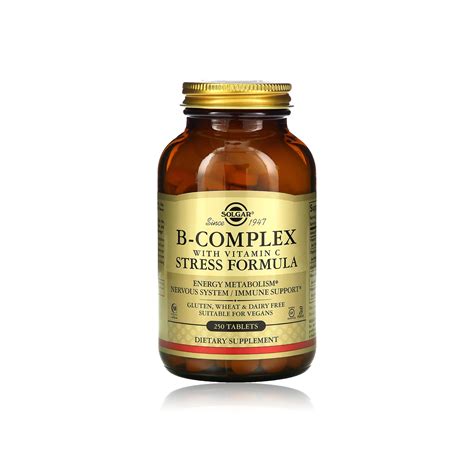 Solgar B‑complex With Vitamin C Stress Formula 250 Tablets