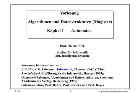 PPT Vorlesung Algorithmen Und Datenstrukturen Magister Kapitel Automaten PowerPoint