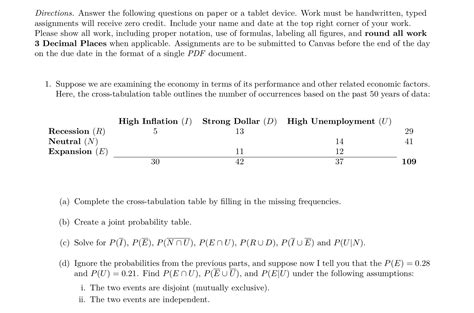 Solved Directions Answer The Following Questions On Paper
