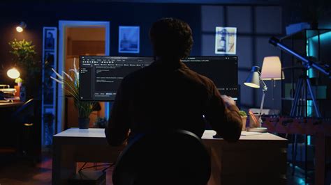 Premium Stock Video Software Engineer Writes Complex Binary Code