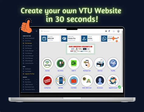 how to create a vtu website in 3 minutes