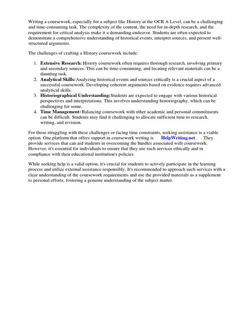 History Coursework Ocr A Level Pdf Critical Thinking Gce Advanced Level United Kingdom