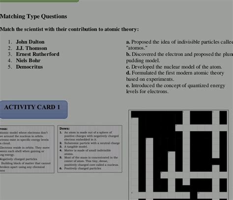 Matching Type Questions Match The Scientist Studyx
