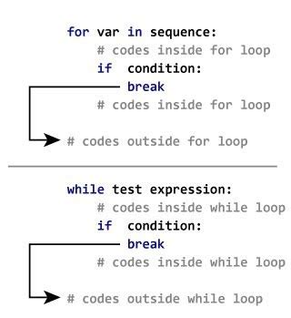 Python中break continue pass的区别 标点符