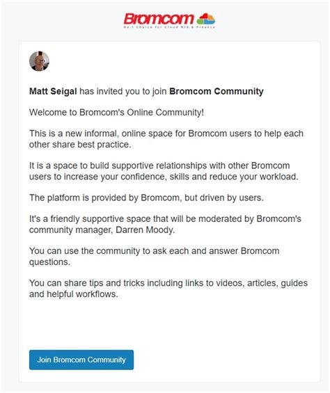 How To Use The Bromcom Online Community Bromcom Documentation Centre