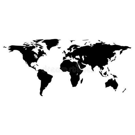 Detailed World Map Divided Into Six Continents Stock Vector