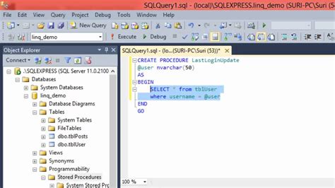 Linq To Sql Tutorial 3 Stored Procedures Youtube