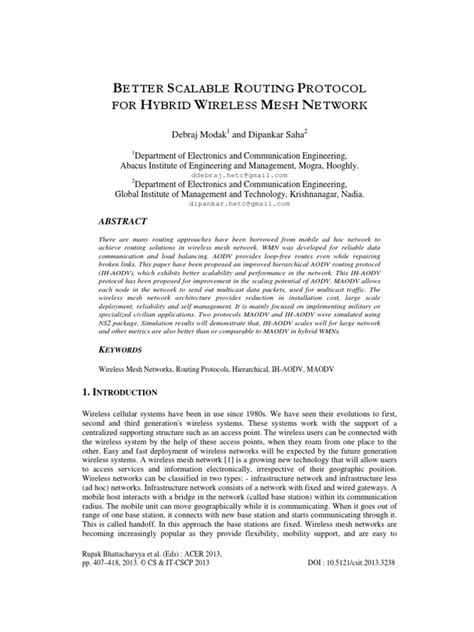 Pdf Better Scalable Routing Protocol For Hybrid Wireless Mesh Network Dokumentips