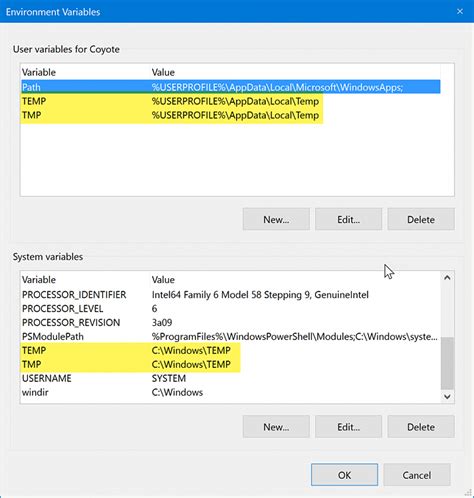 Moving Temp Folder Location Solved Windows Forums